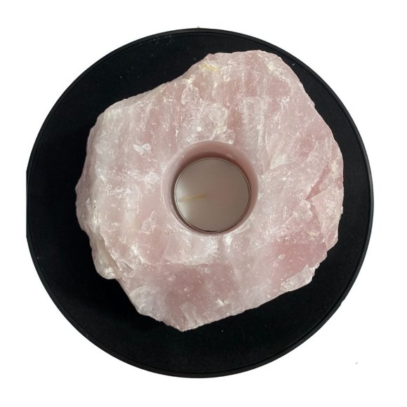 Accents | Rose Quartz Rough Candle Holder | Poshmark